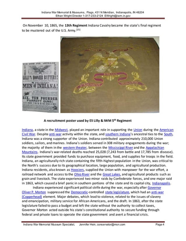Textile Military History, conservation, Flags of Indiana Regiments ...