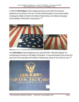 Textile Military History, conservation, Flags of Indiana Regiments ...