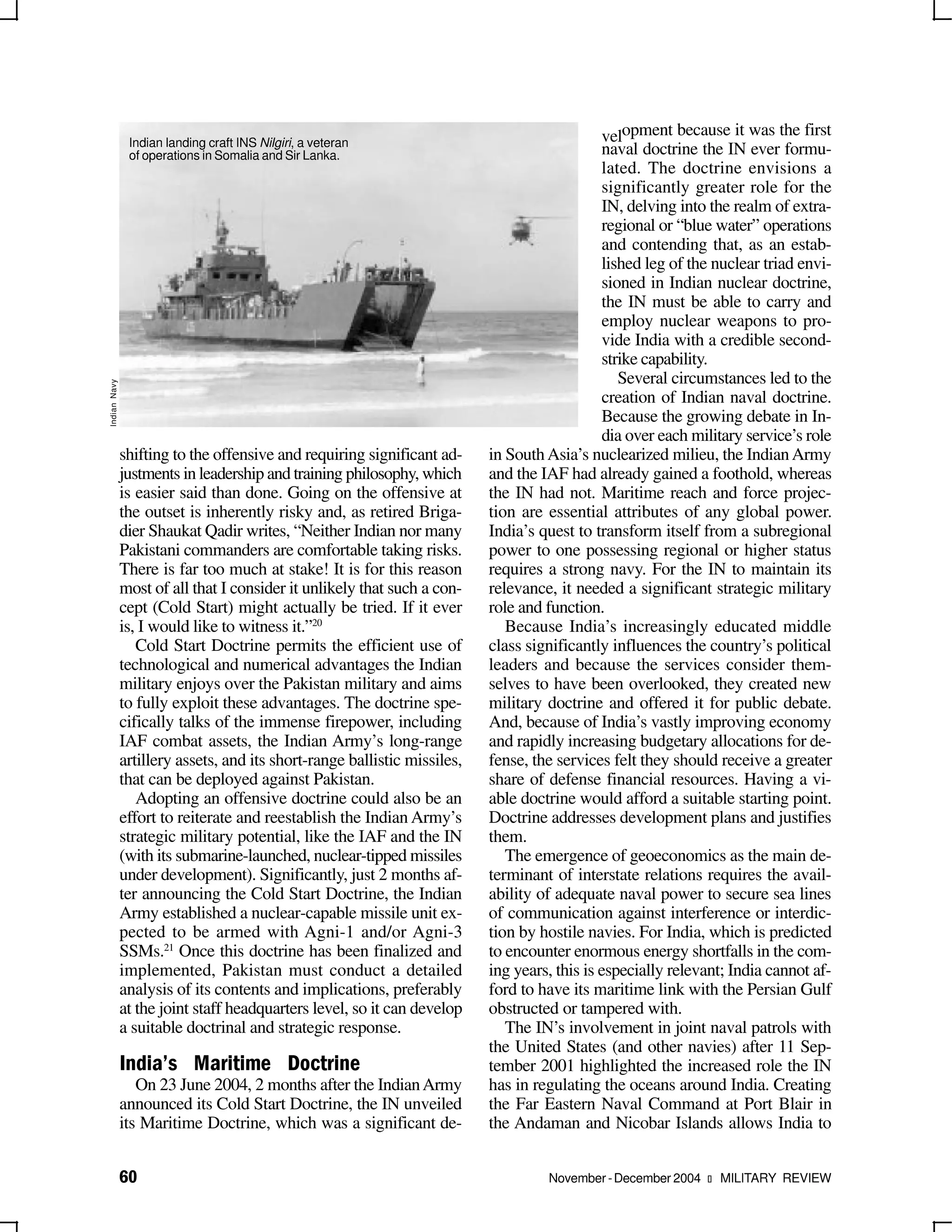 Redoctrinisation of the Indian Armed Forces | PDF