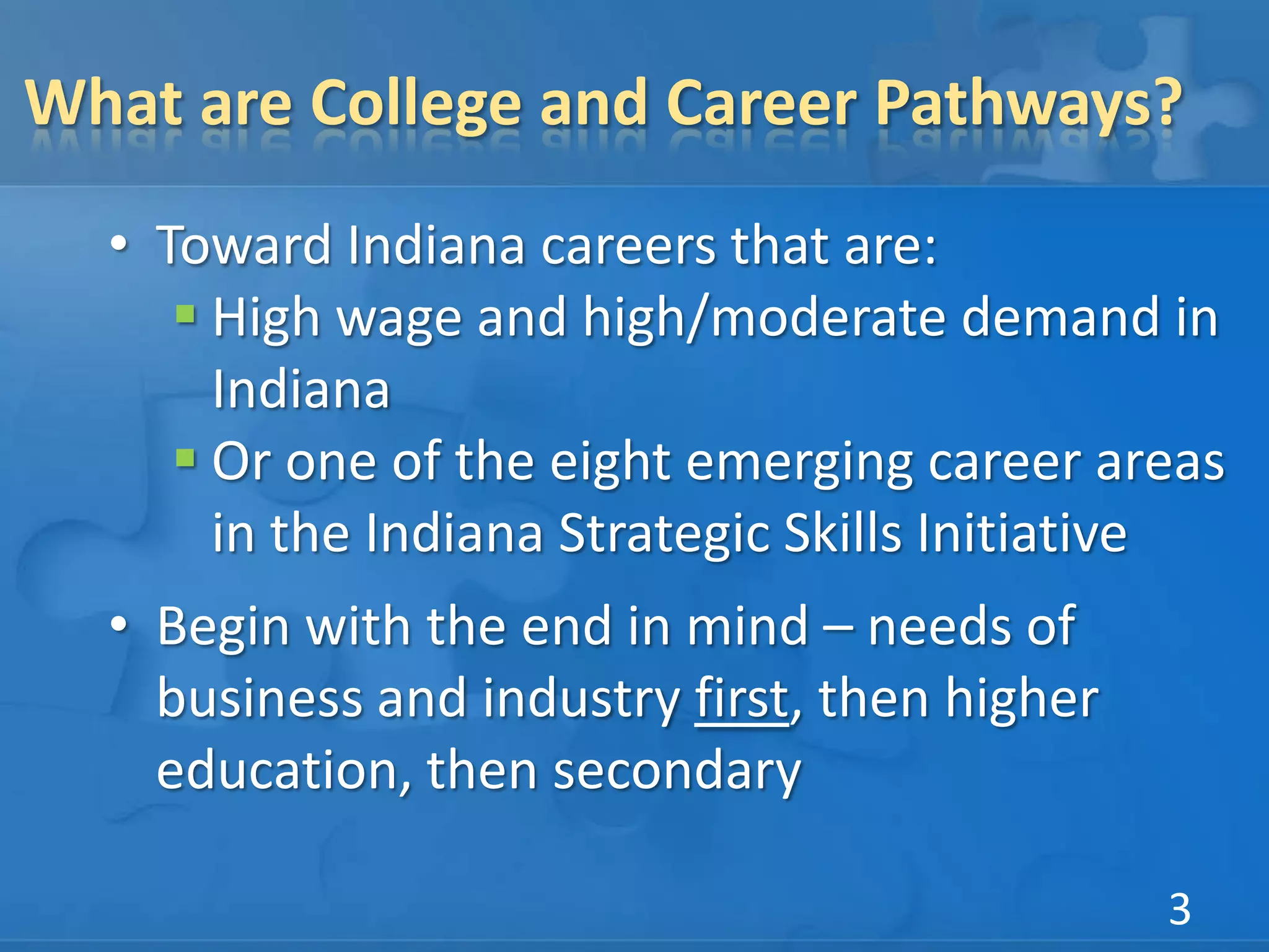 Indiana's college and career pathways | PPTX | College Planning ...