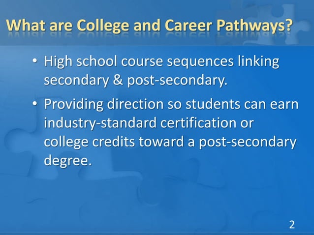 Indiana's college and career pathways | PPTX | College Planning ...