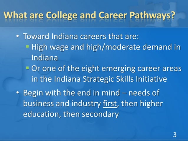 Indiana's college and career pathways | PPTX | College Planning ...