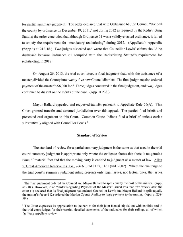 Indiana Supreme Court decision on redistricting case | PDF