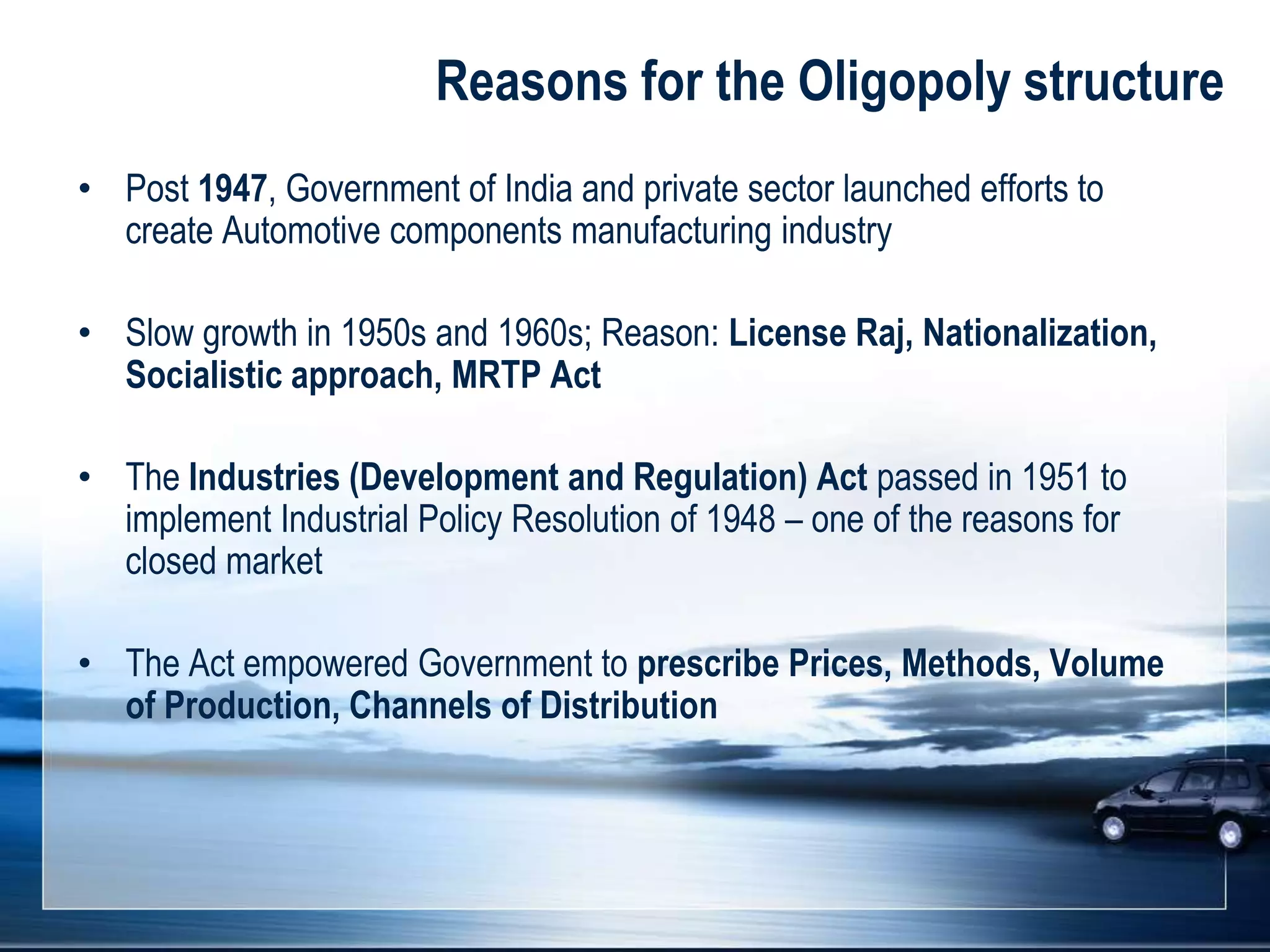 Indian automobile industry transformation from oligopoly to ...