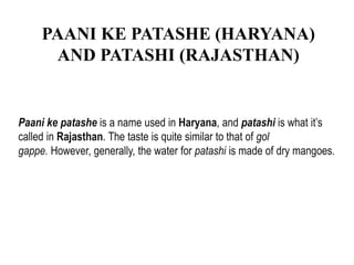 Indian avatars of pani puri | PPTX