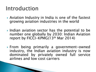 Indian aviation industry analysis | PPTX