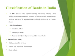 Indian Banking system and Classification of Banks | PPTX
