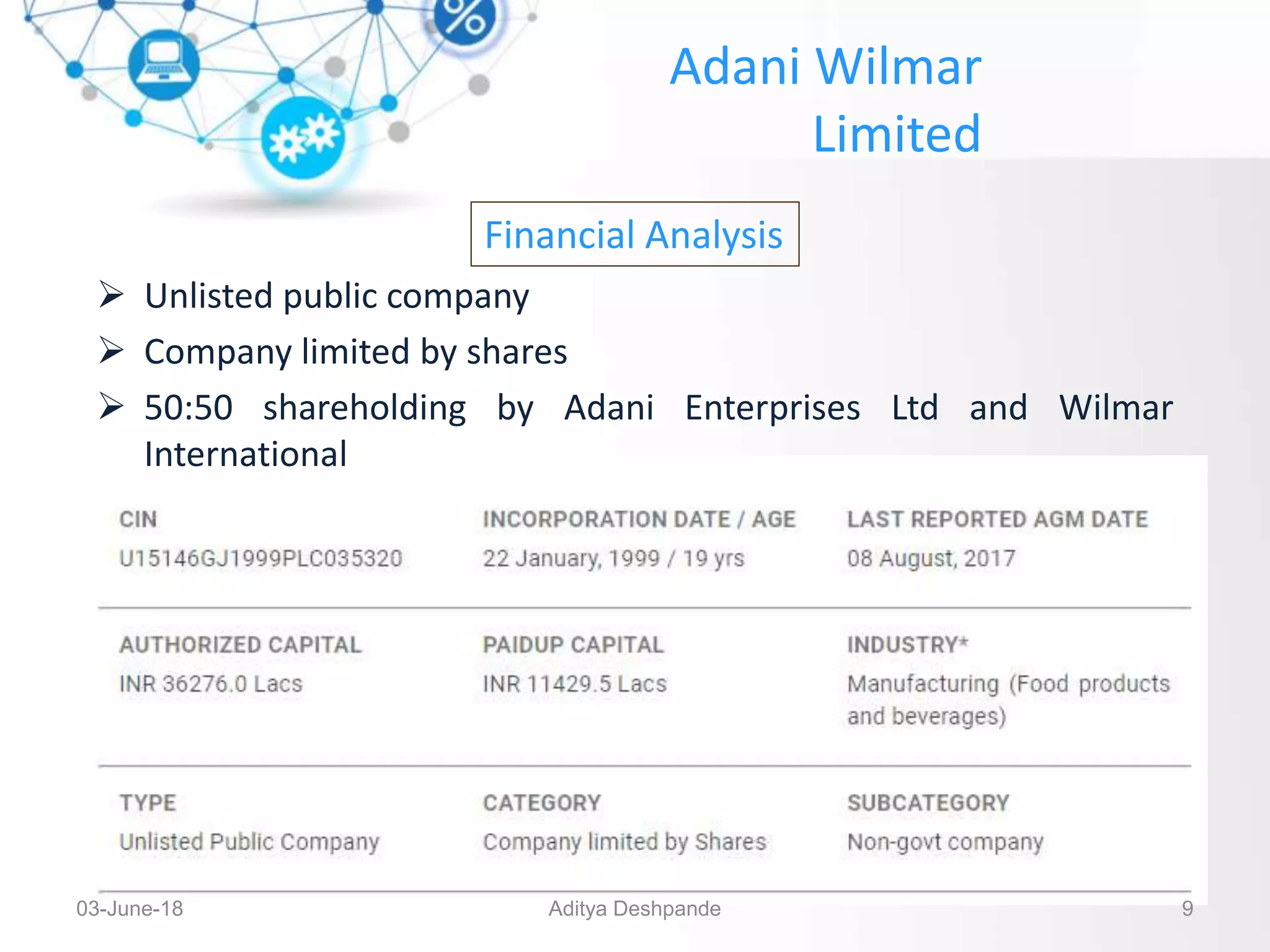 Indian company profile analysis- Adani, Kotak Mahindra, ICICI Securities | PPTX