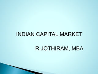 Indian capital market | PPTX