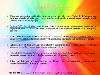 Indian ceo email list | PPT
