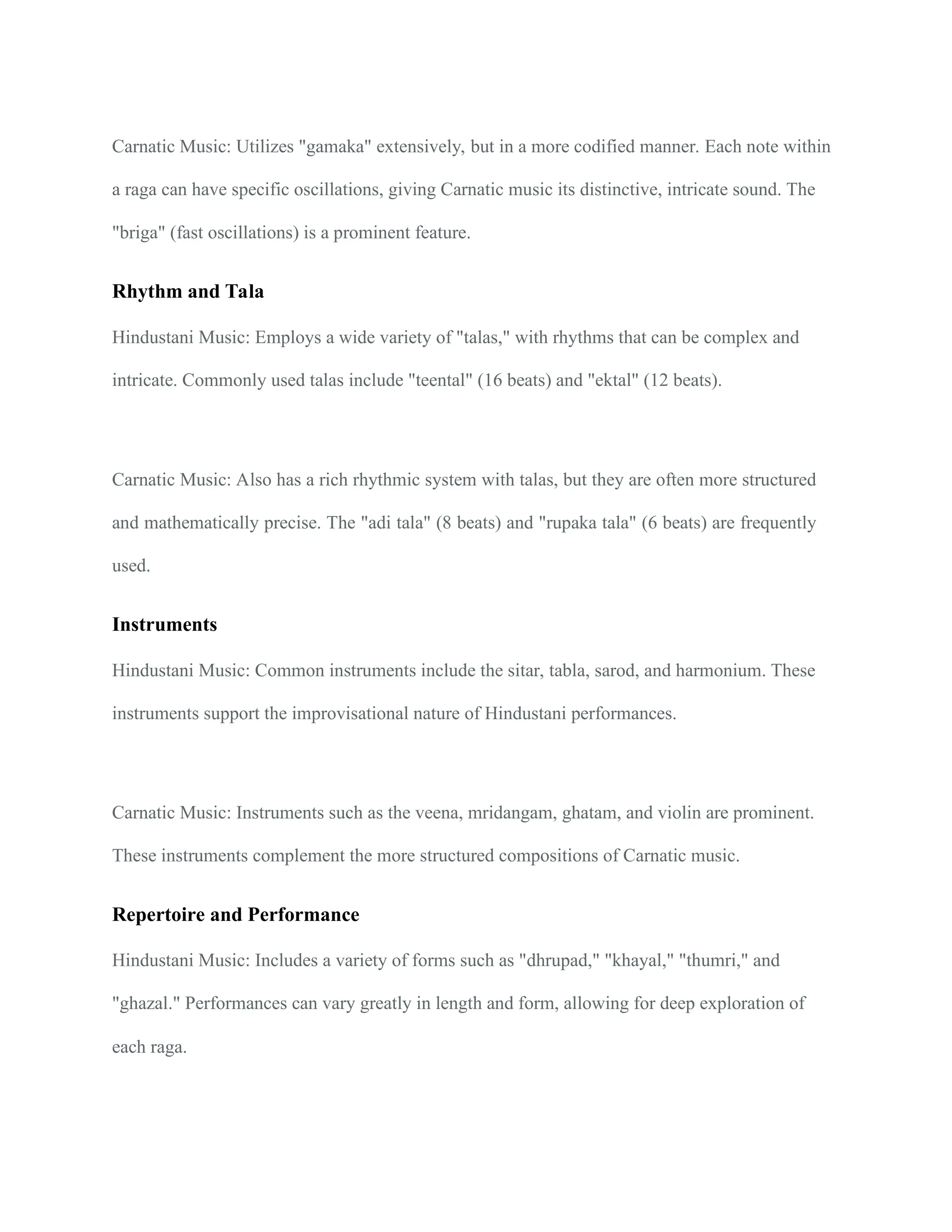 What is the Difference Between Hindustani and Carnatic Music? | PDF