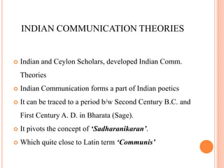 Indian comm. theories & barriers of communication 12.09.2017-ppt | PPTX