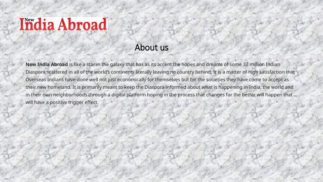 New India Abroad is the Best Choice for the Indian Community Abroad | PPTX