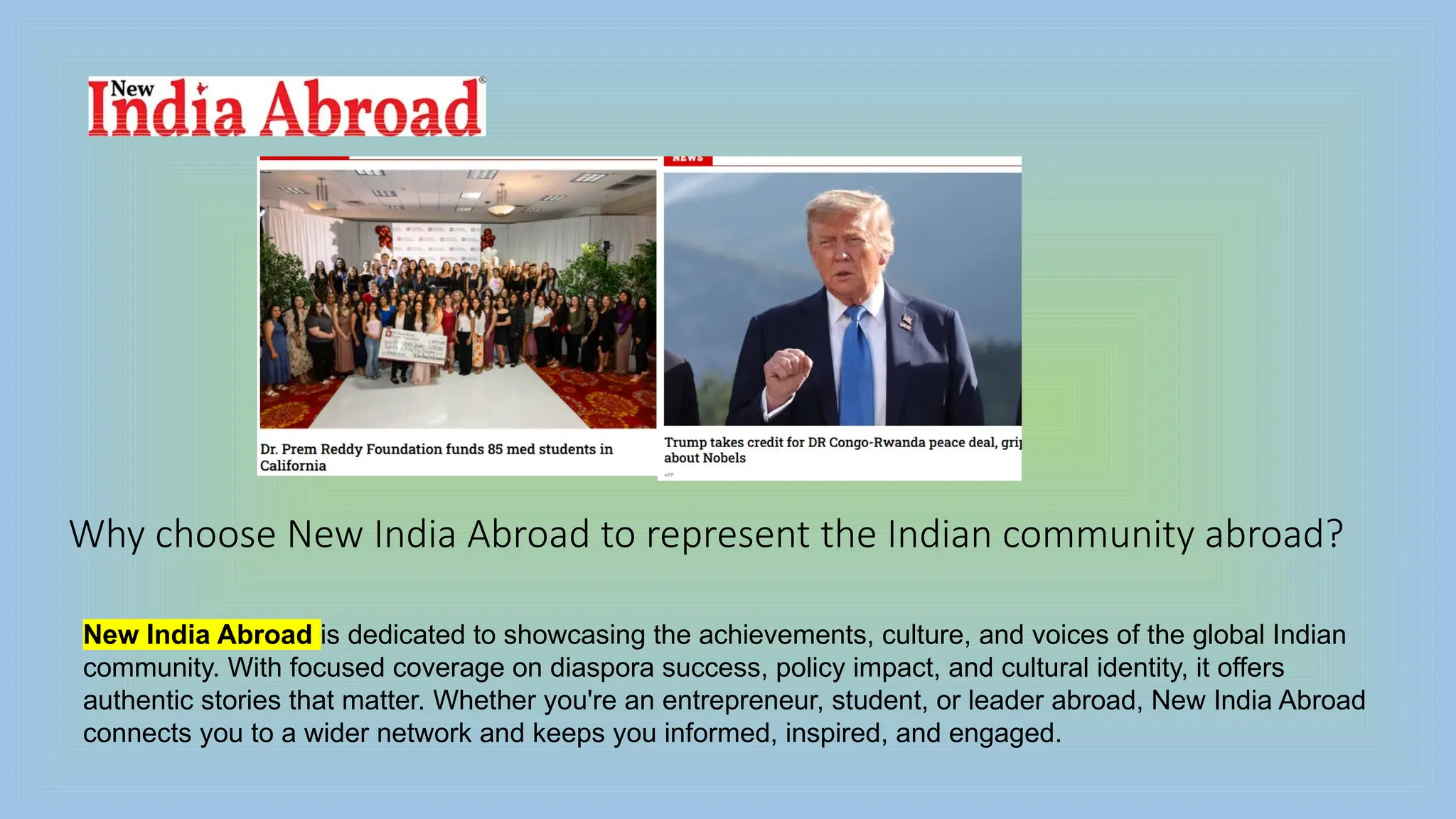 Connecting the Indian Community Abroad – New India Abroad | PPTX