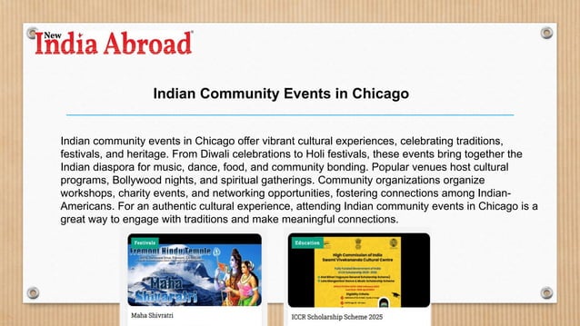Indian Community Events in Chicago | pptx | PPT