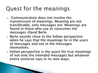 Indian Concept of Communication | PPTX