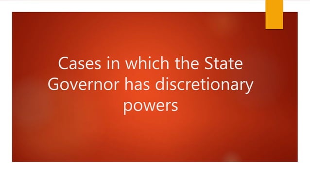Governor's discretionary powers | PPTX | Fitness and Exercise | Healthy ...