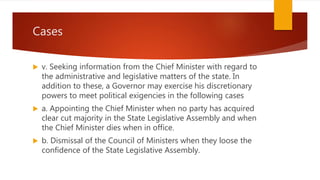 Governor's discretionary powers | PPTX