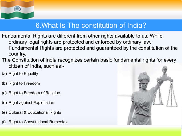 Indian Constitution and Polity of India | PPT | Law
