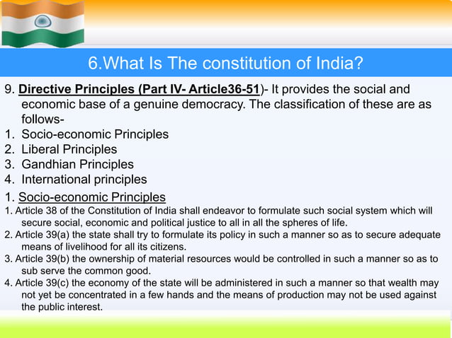 Indian Constitution and Polity of India | PPT | Law