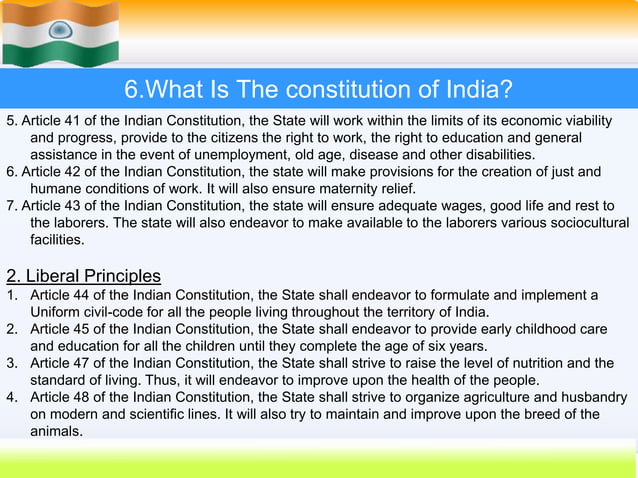 Indian Constitution and Polity of India | PPT | Law