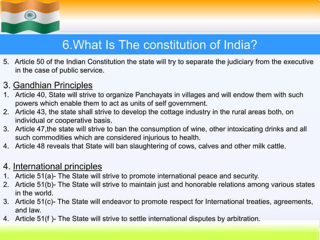 Indian Constitution and Polity of India | PPT | Law