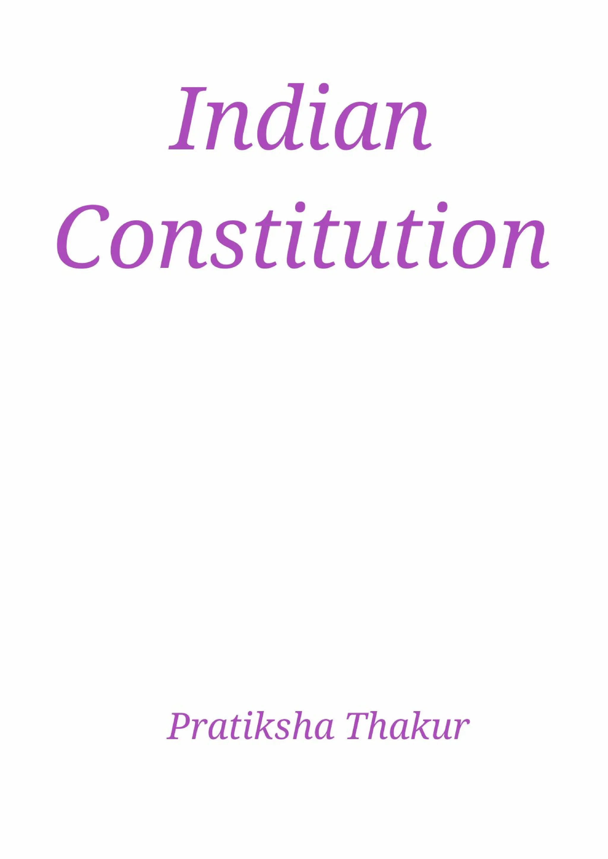 Indian Constitution | PDF