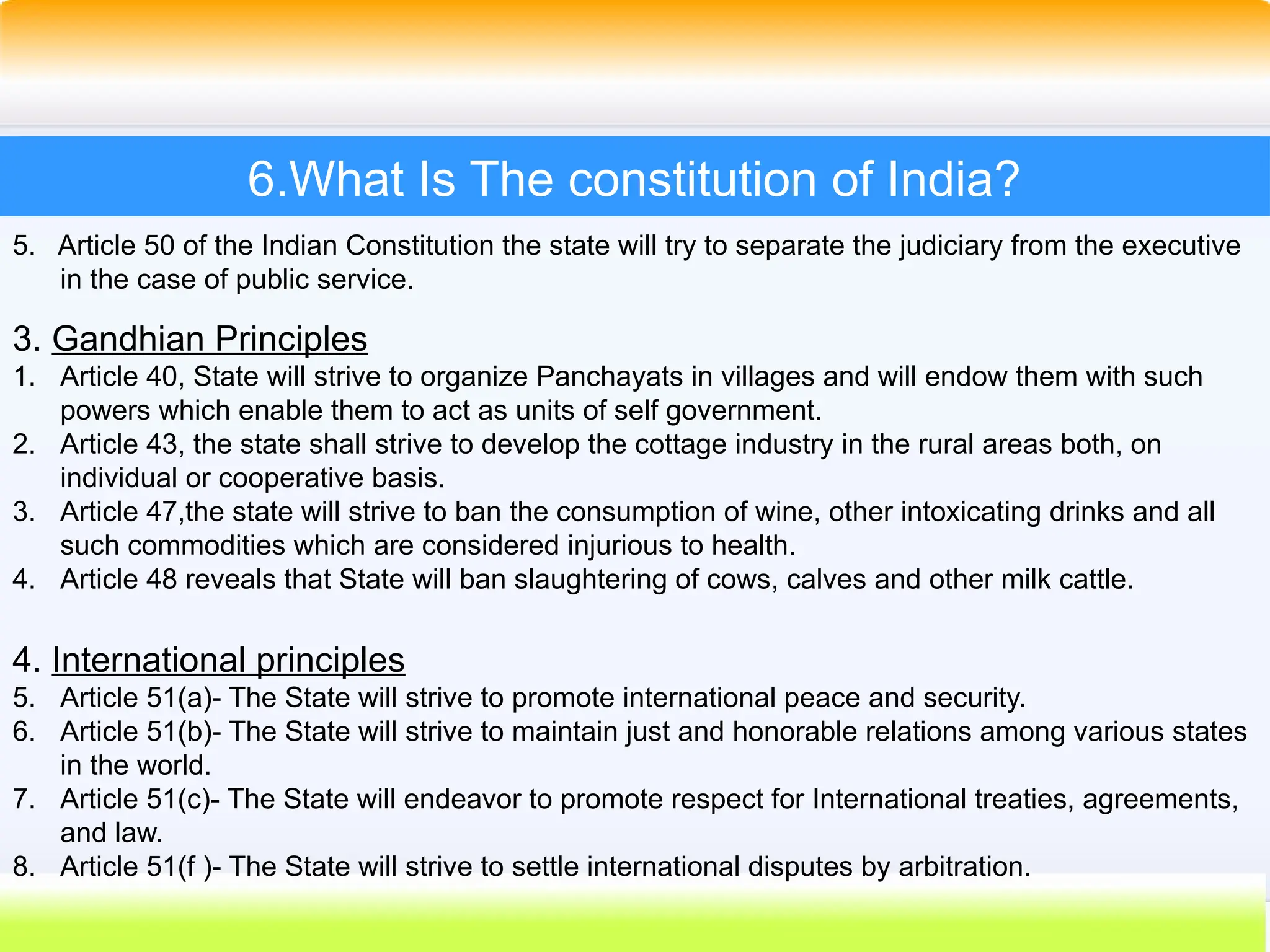 Indian Constitution summary and details of India | PPT