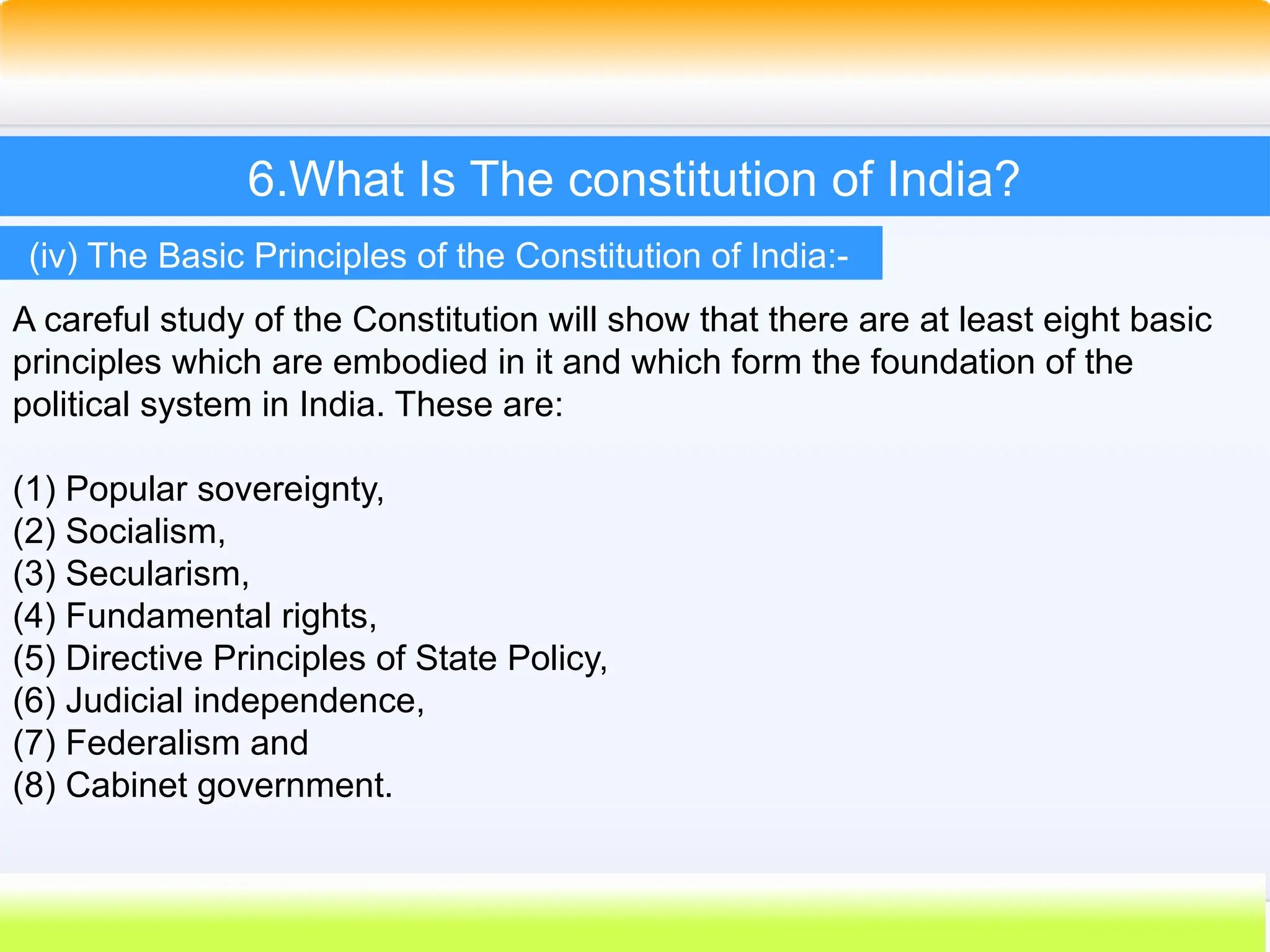 Indian Constitution summary and details of India | PPT