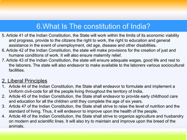 Indian Constitution summary and details of India | PPT