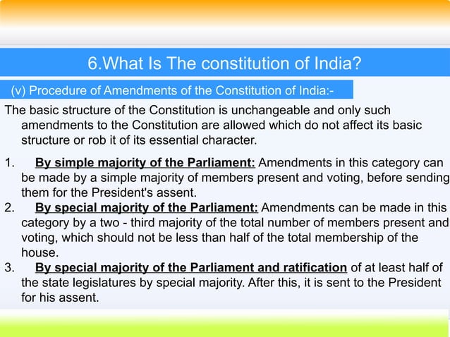 Indian Constitution summary and details of India | PPT