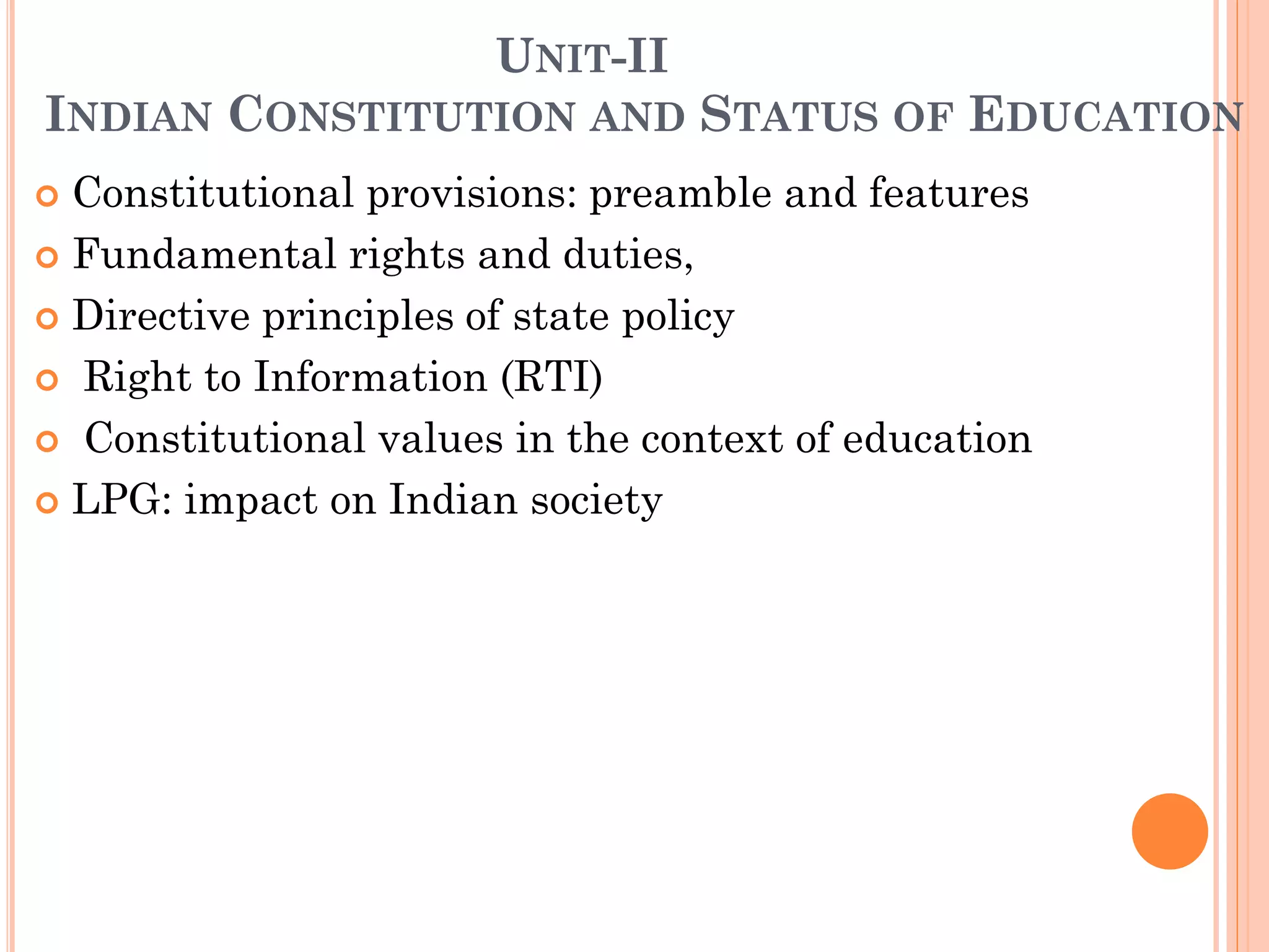 Indian constitution and educational provisions | PDF