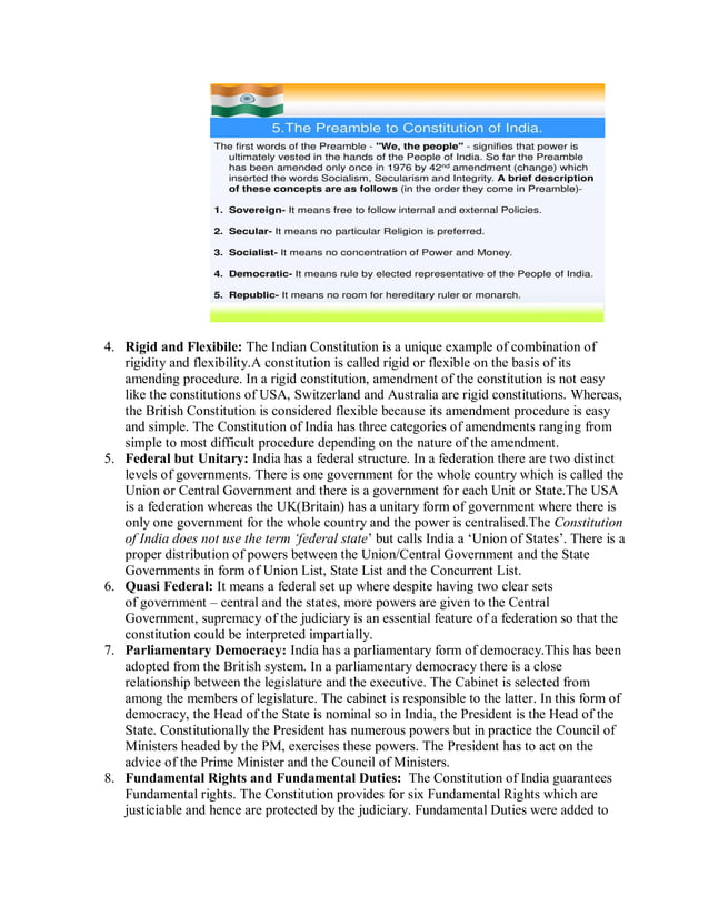 INDIAN CONSTITUTION VTU NOTES..... .pdf | Civic affairs | Politics