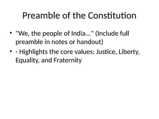 Key Features of Indian Constitution (31) | PPTX