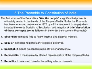 Basics of Indian Constitution Unit II ppt | PPT