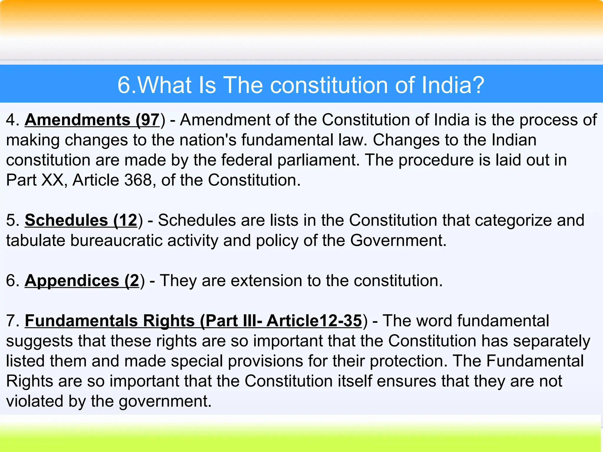 Constitution of India [world's largest written constitution] unit II.ppt