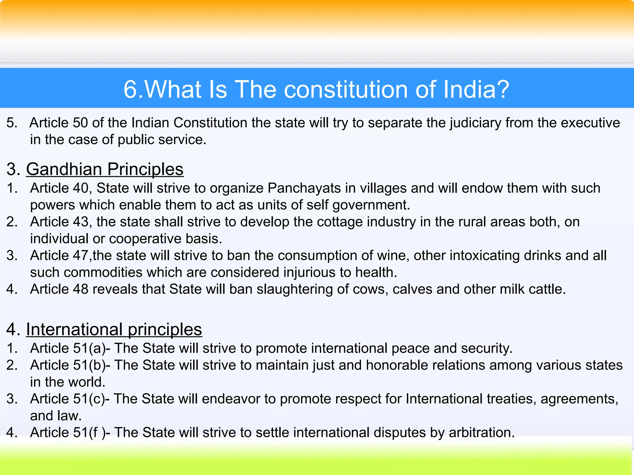 Constitution of India [world's largest written constitution] unit II.ppt