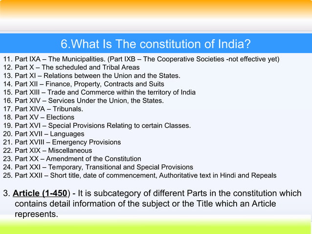 Constitution of India [world's largest written constitution] unit II.ppt