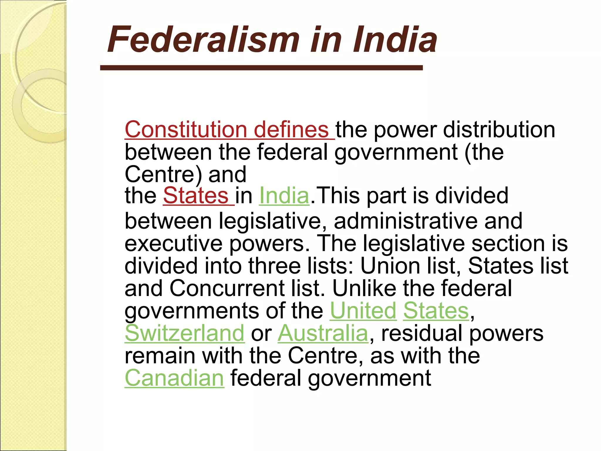 Indian Constitution and Federal System | PPT | Civic affairs | Politics