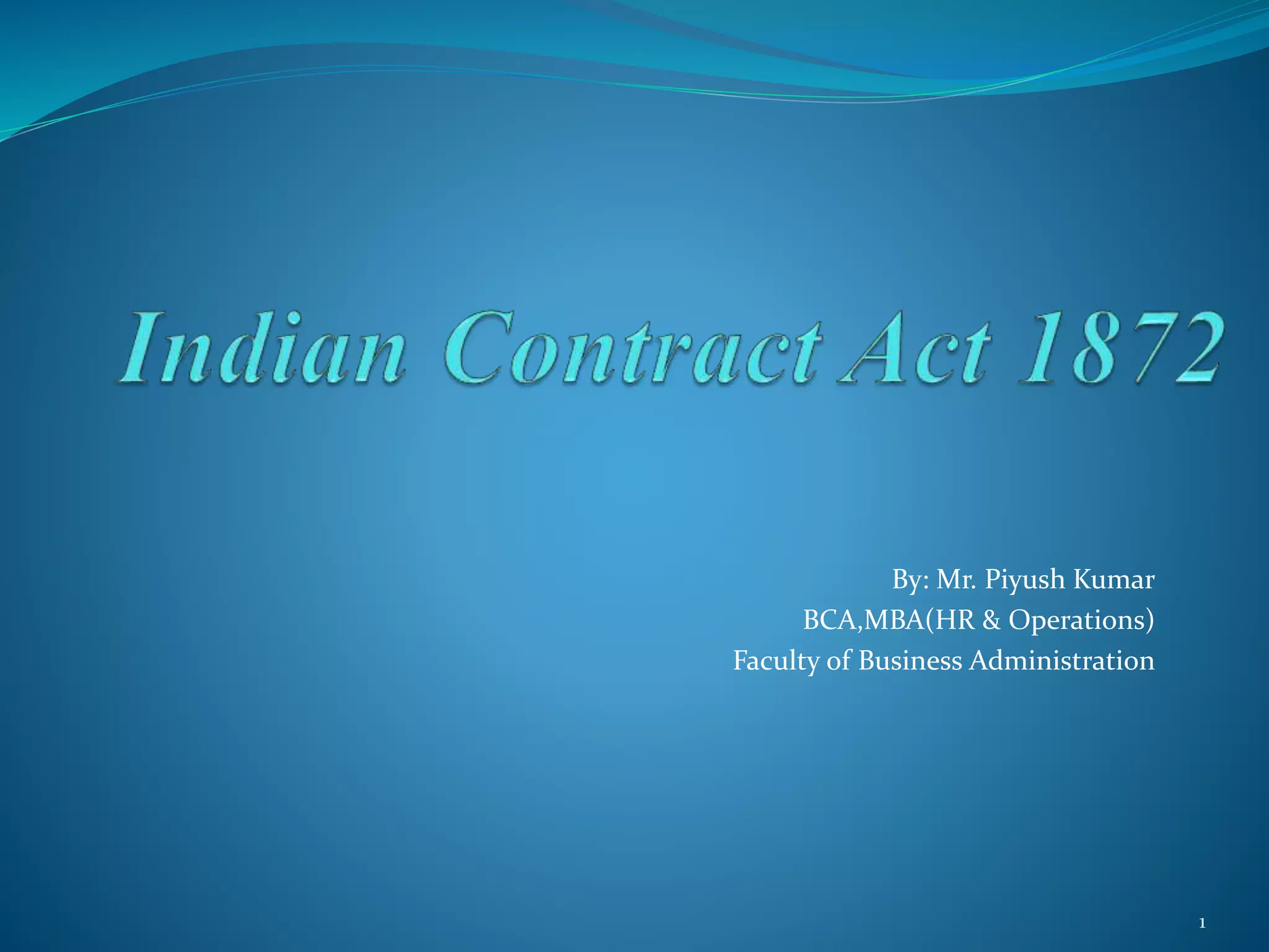 Indian contract act 1872 | PPT | Free Download
