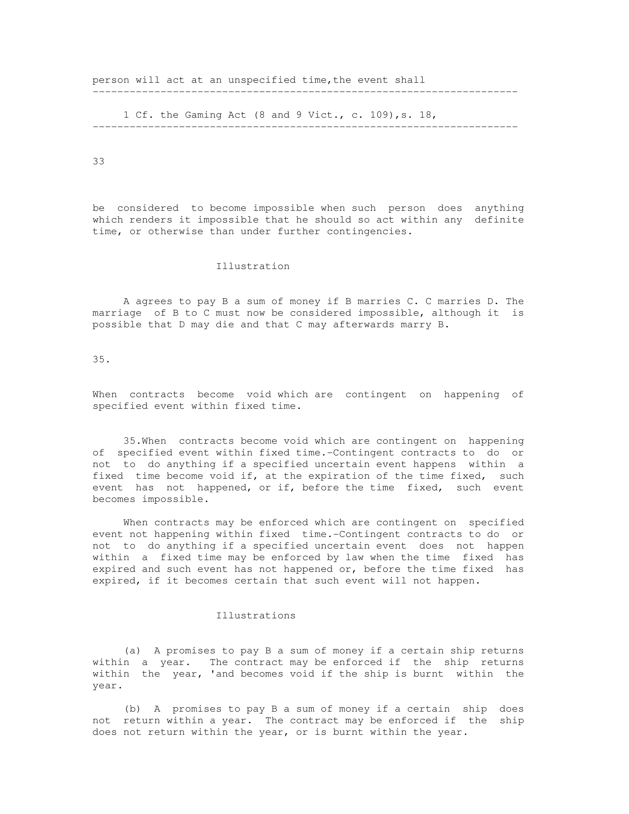 Indian Contract Act 1872, Bare Act | PDF