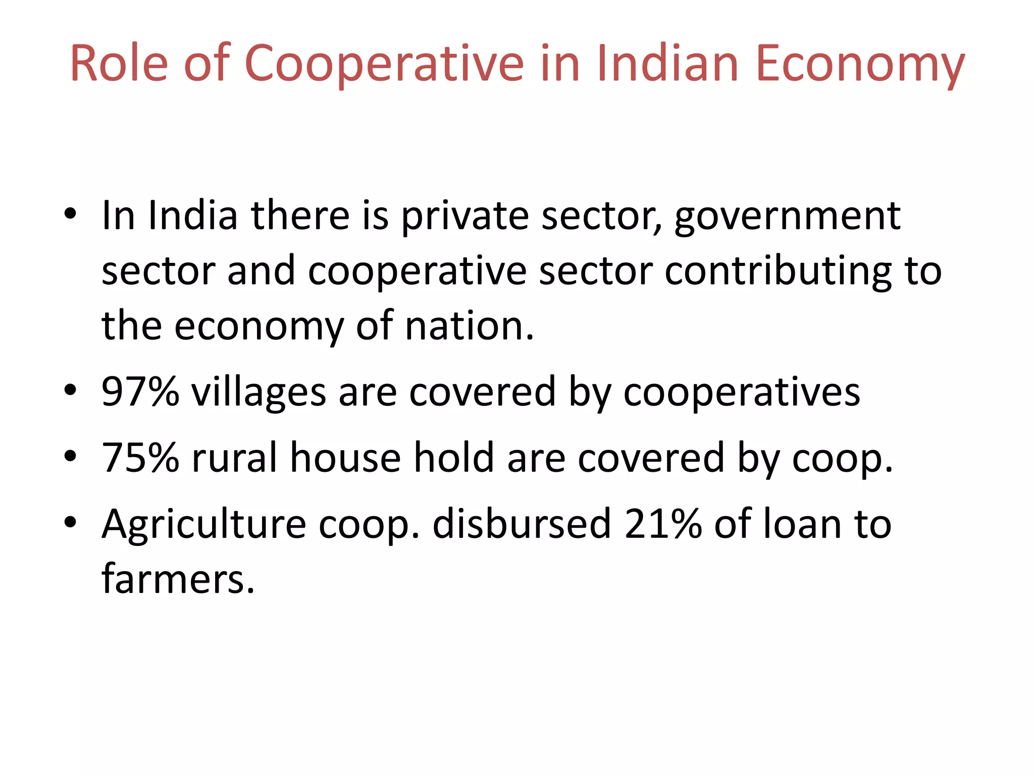 Indian coopertive movement and agriculture | PPTX