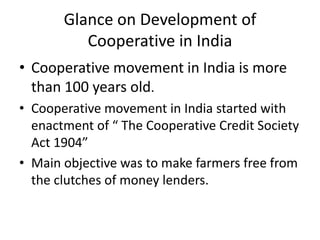 Indian coopertive movement and agriculture | PPTX