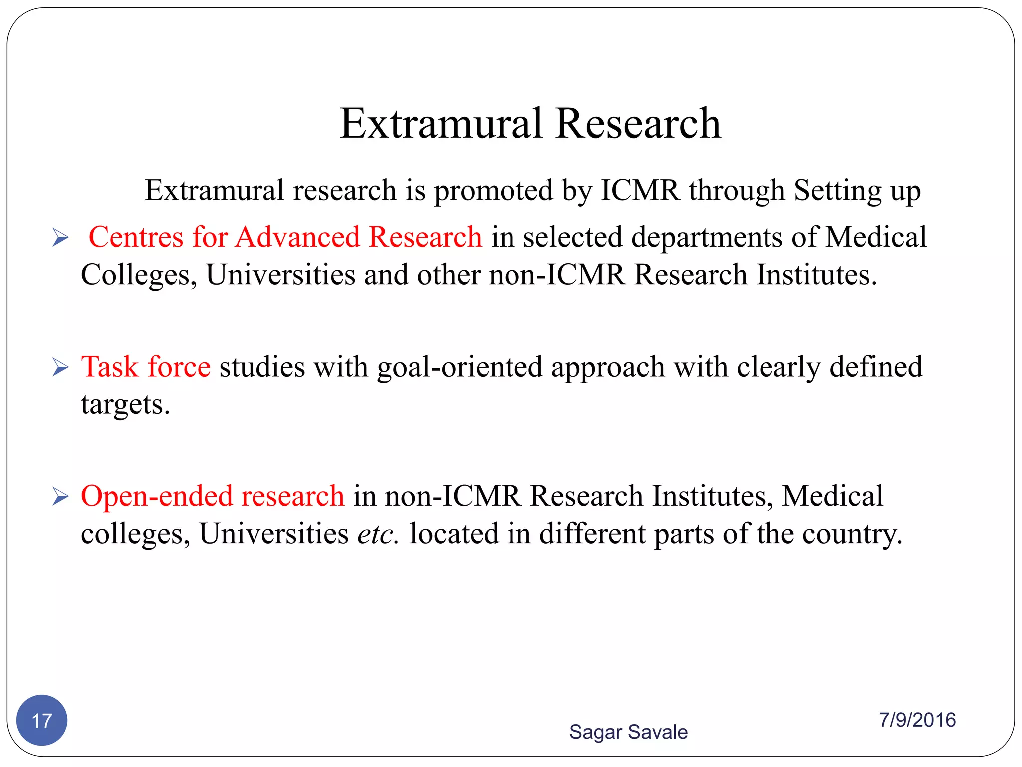Indian council of medical research (ICMR) | PPTX
