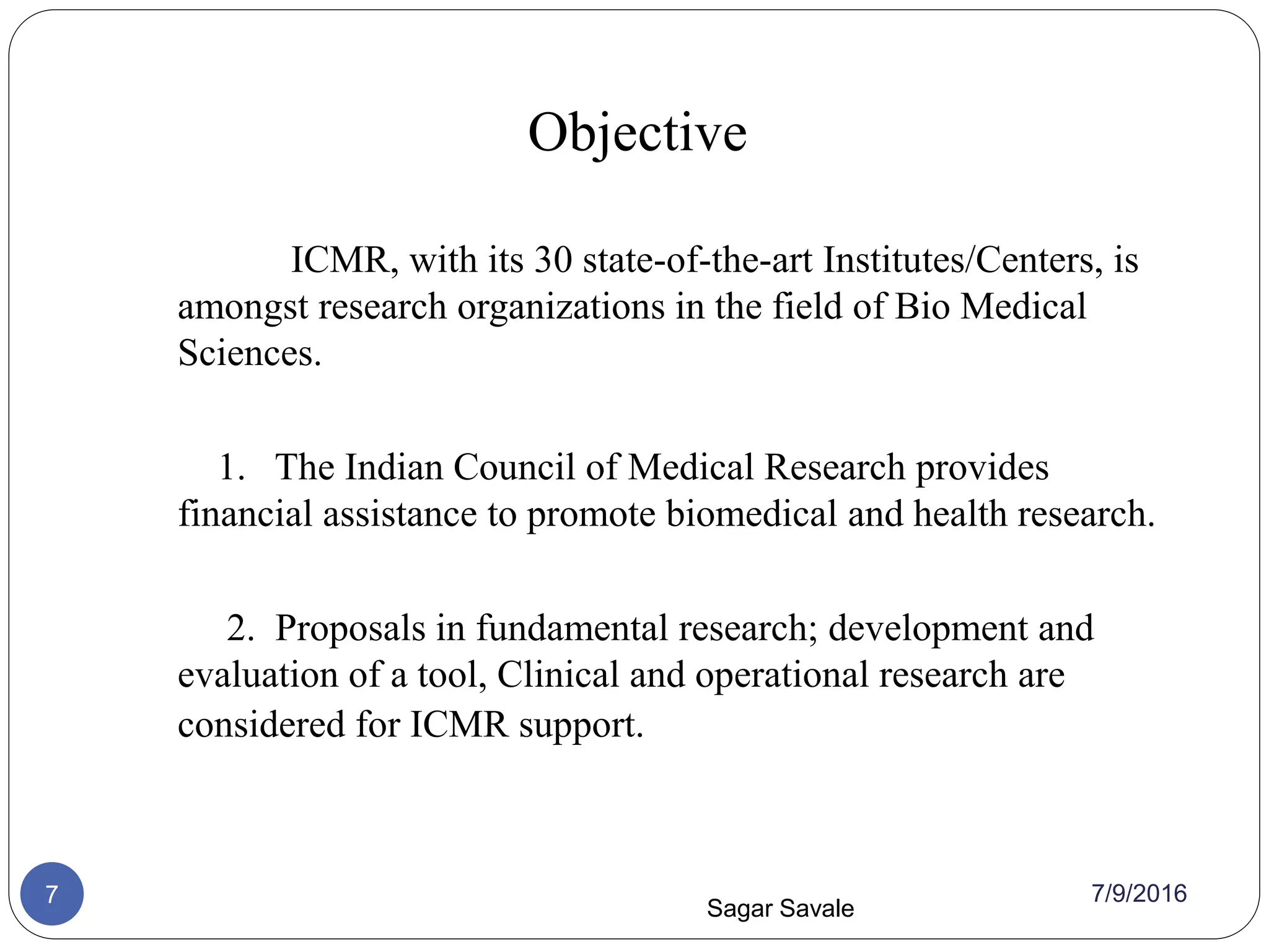 Indian council of medical research (ICMR) | PPTX