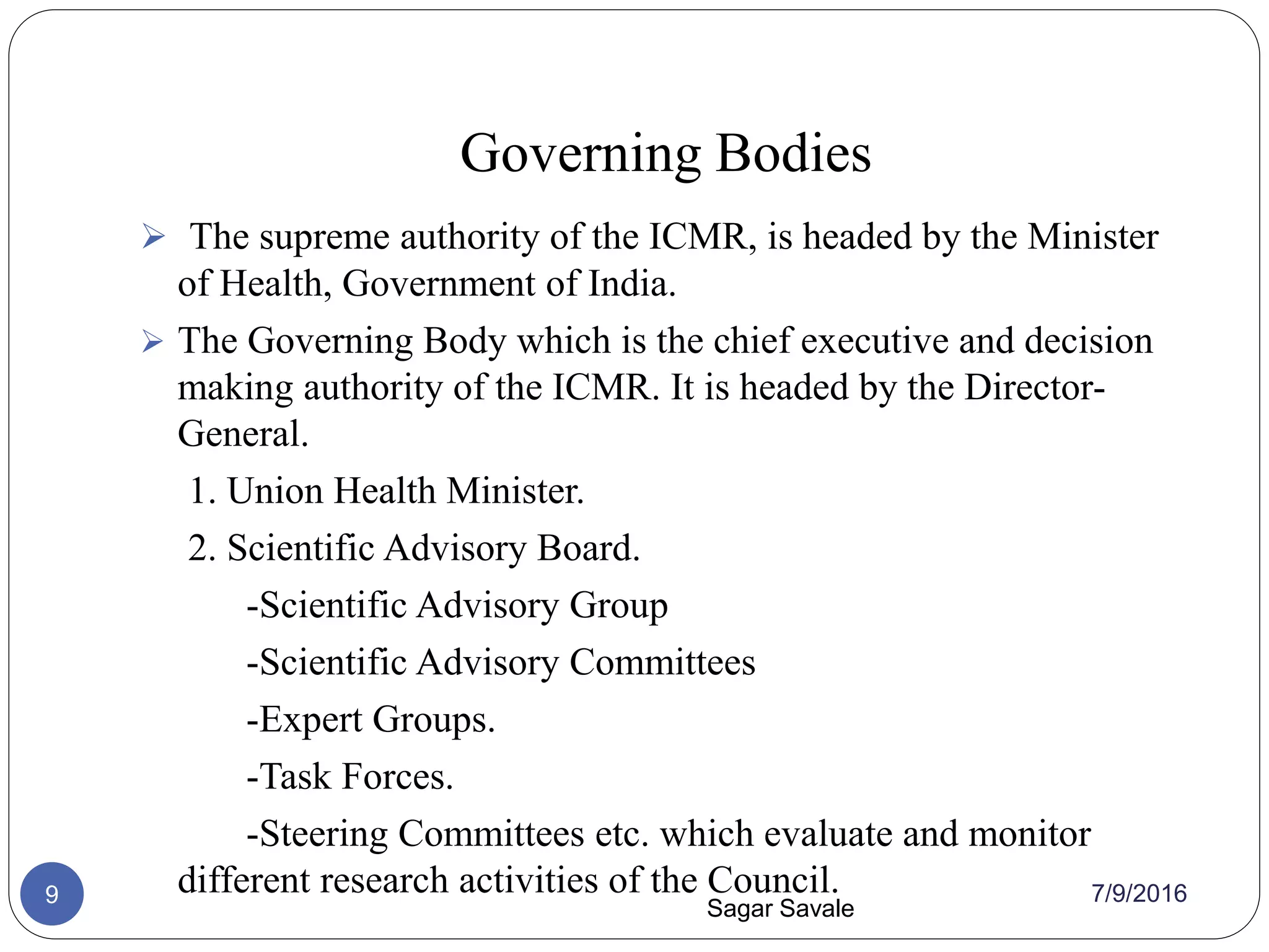 Indian council of medical research (ICMR) | PPTX