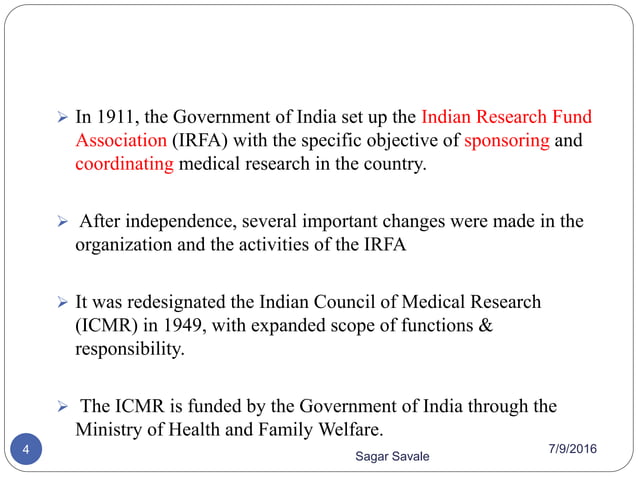 Indian council of medical research (ICMR) | PPTX | Infectious Diseases ...