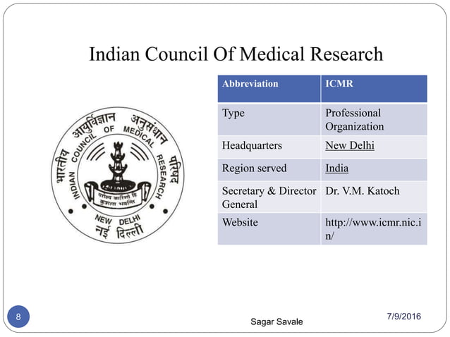 Indian council of medical research (ICMR) | PPTX | Infectious Diseases ...
