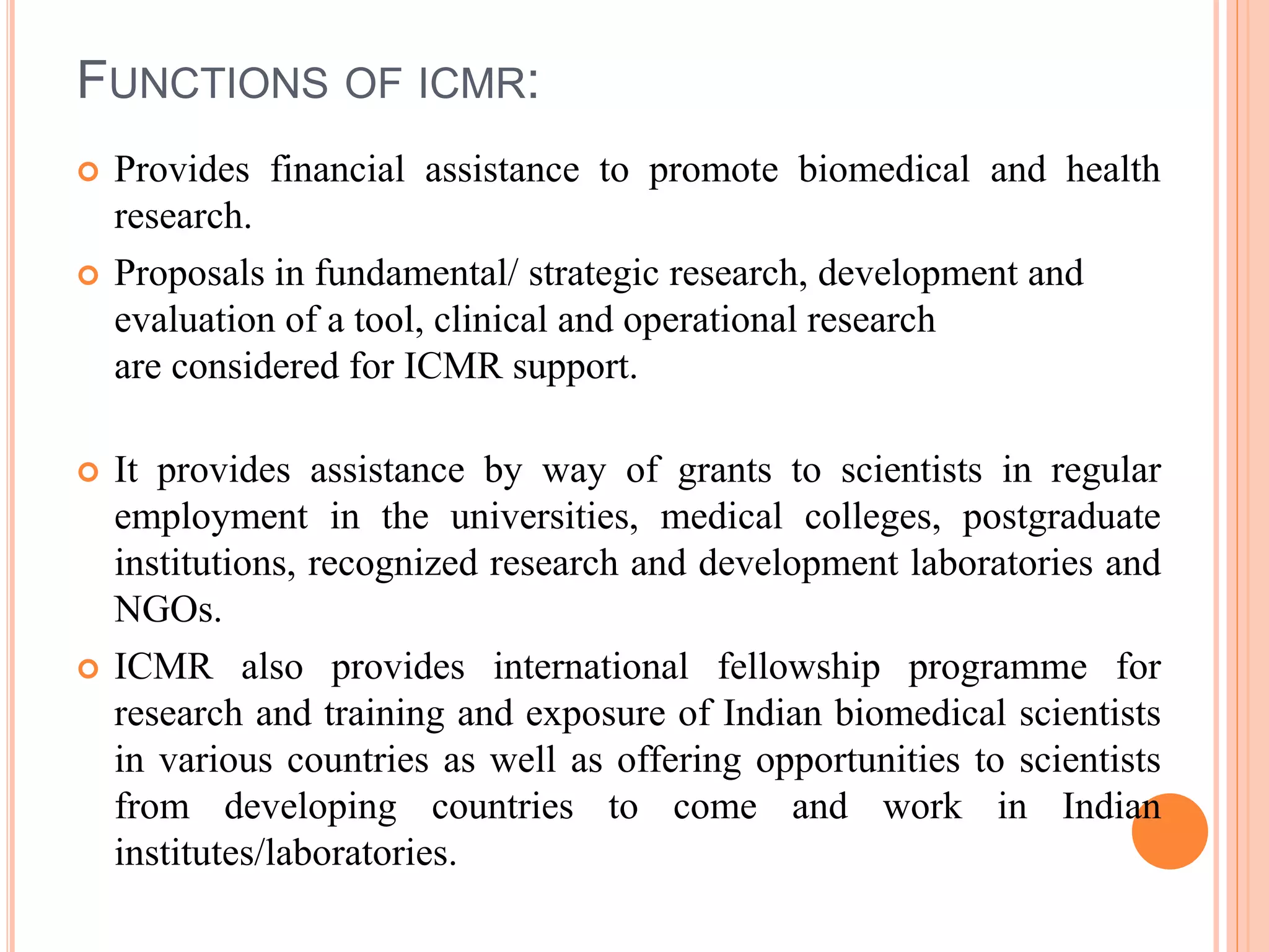 Indian council of medical research (icmr) | PPTX