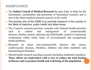 Indian council of medical research (icmr) | PPTX